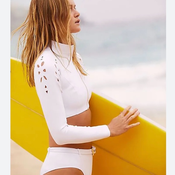 GIGI C | Swim | Gigi C Bikinis Perforated Zip Rashguard | Poshmark